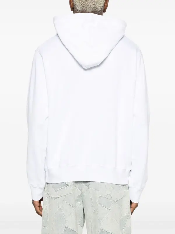 Dsquared2 Logo Print Cotton Hoodie - White