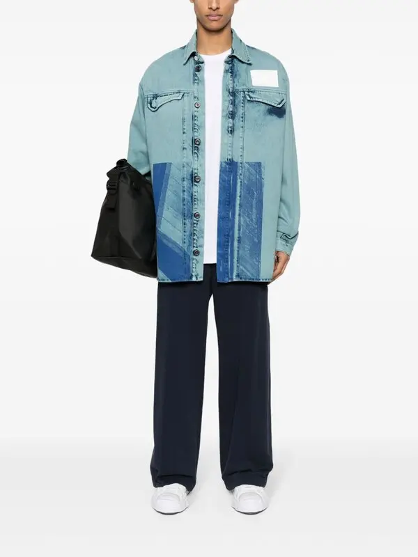A-COLD-WALL* Abstract-print Denim Shirt - Blue