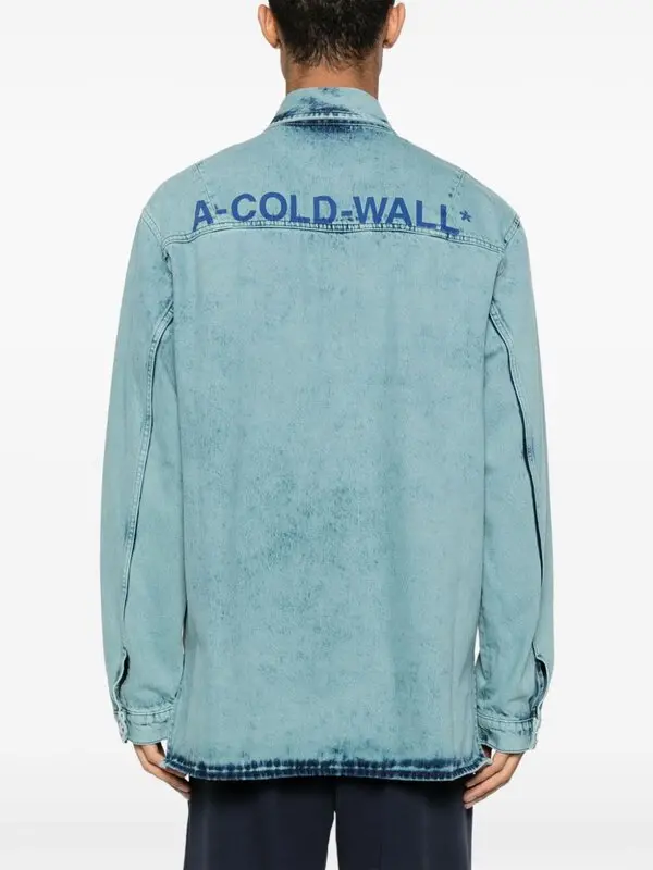 A-COLD-WALL* Abstract-print Denim Shirt - Blue