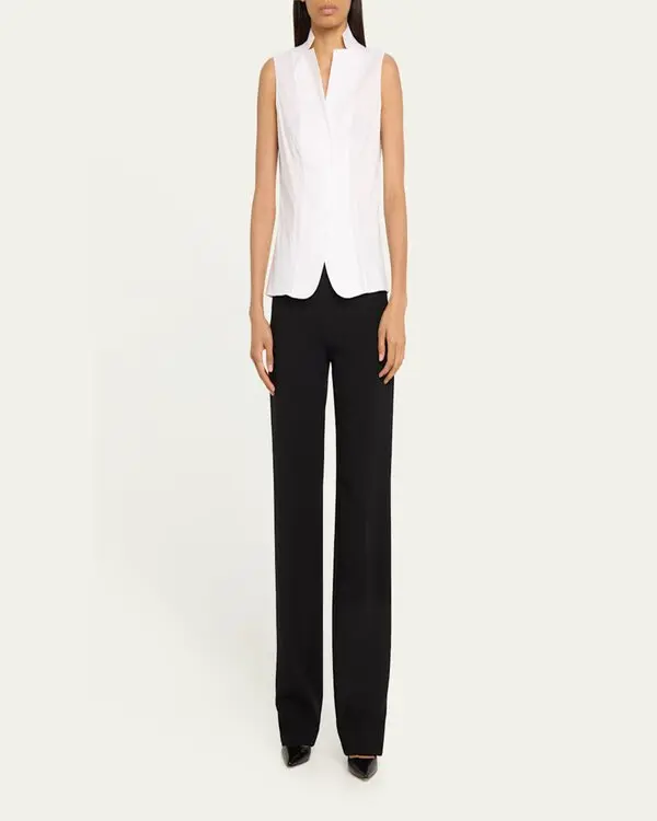 Akris Stretch Cotton Sleeveless Blouse