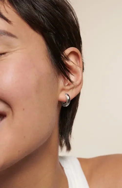Monica Vinader Essential Tube Huggie Hoop Earrings - Sterling Silver