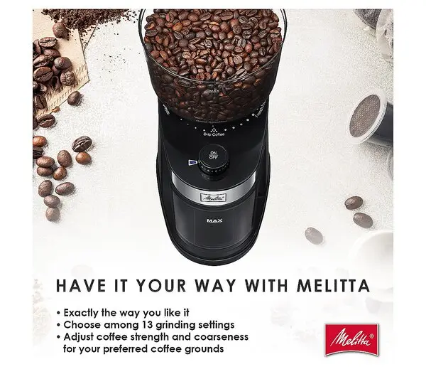 MELITTA Whole Bean Flat Burr Grinder