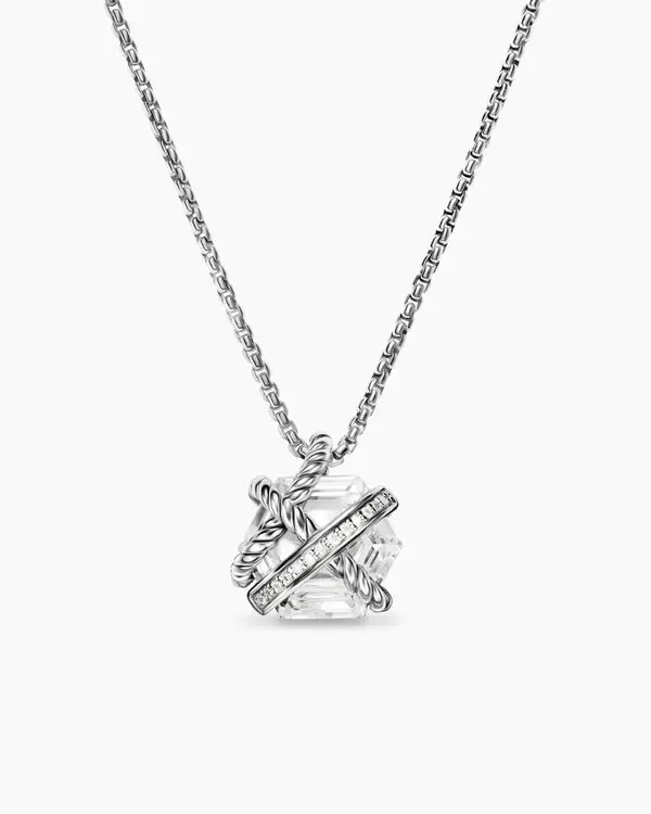 David Yurman Cable Wrap Necklace With And Diamonds - Crystal