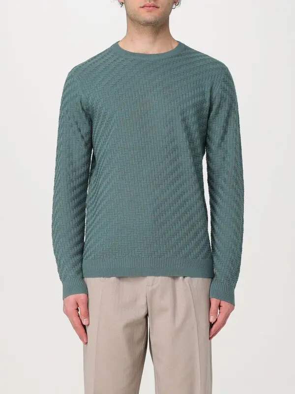 Emporio Armani Textured Crew Neck Pullover - Green
