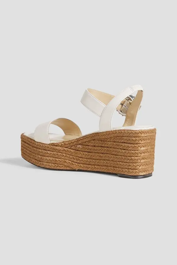 JIMMY CHOO Mirabelle 70 Leather Espadrille Wedge Sandals
