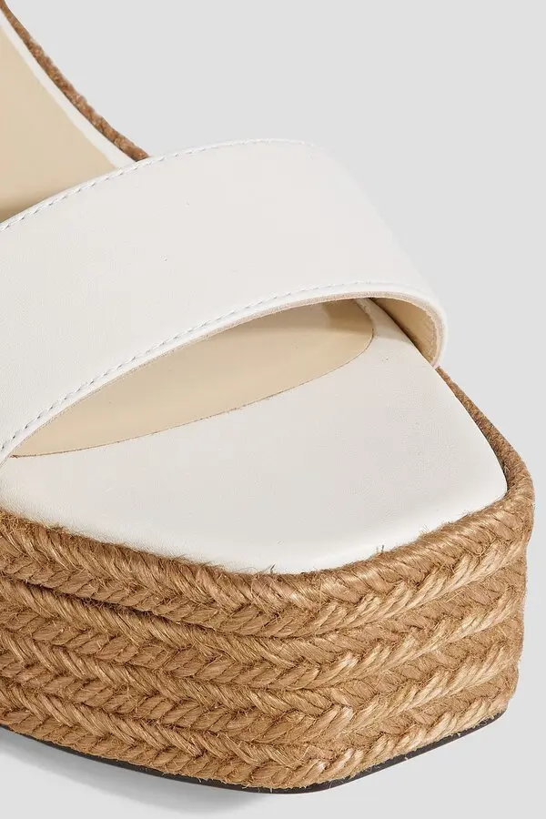 JIMMY CHOO Mirabelle 70 Leather Espadrille Wedge Sandals