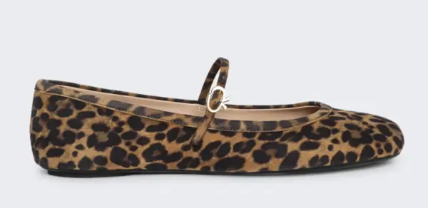 GIANVITO ROSSI Carla Camoscio Flat - Almond Leopard Print