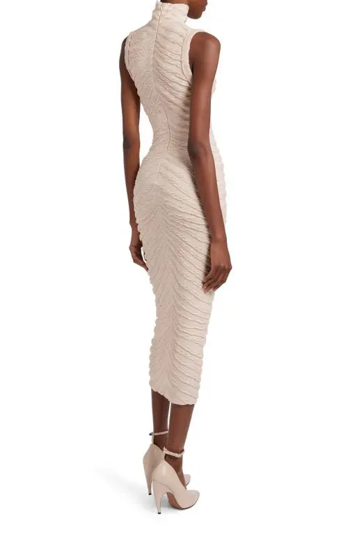 alaia sleeveless high-neck sculpted midi dress Cross Back S/Less Midi Dress