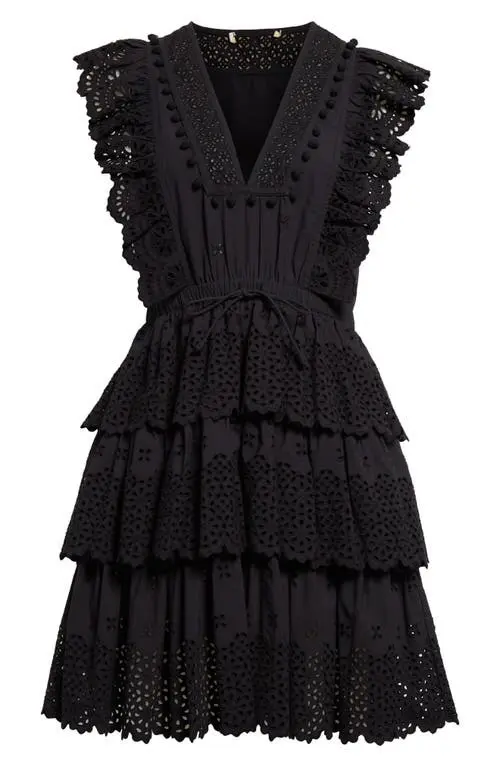 Ulla Johnson Lilith Eyelet Tiered Minidress