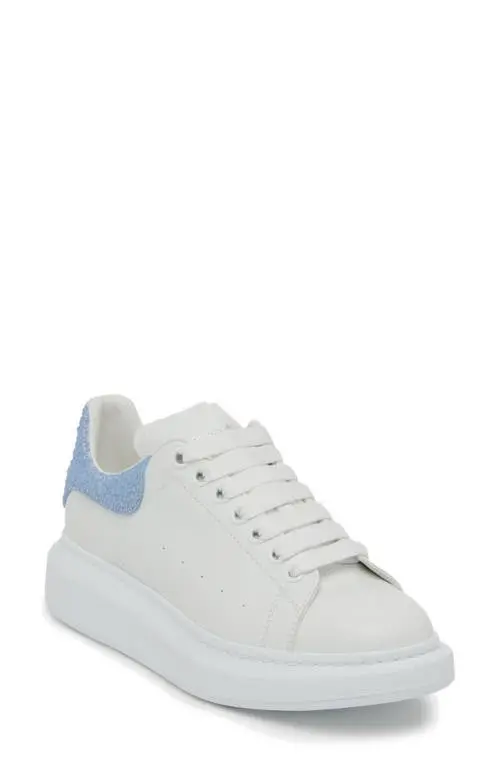 Alexander McQueen Oversized Crystal Embellished Sneaker - White/powder Blue