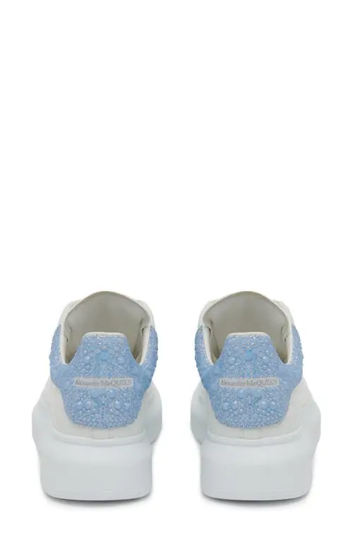 Alexander McQueen Oversized Crystal Embellished Sneaker - White/powder Blue