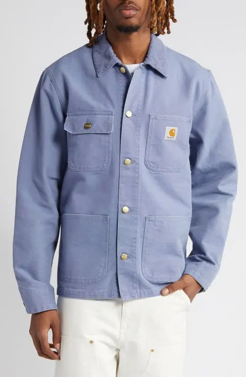 Carhartt Work In Progress Michigan Canvas Coat - Bay Blue/bay Blue Aged Canvas