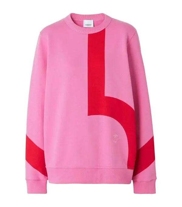 Burberry Fairhall Flag Print Cotton Sweatshirt