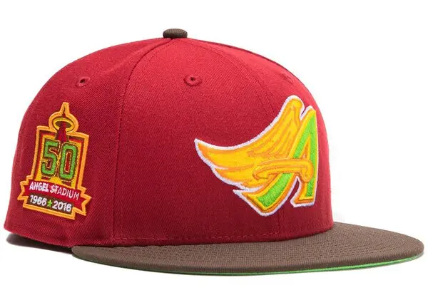 New Era Supreme 59fifty Fitted Cap - Cardinal/brown