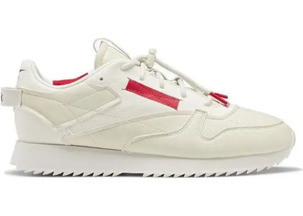 REEBOK Eebok Eebok Classic Leathe Vegan Miy Milk Makeup Equipment Oom - Vintage Chalk S23/r/vector Red