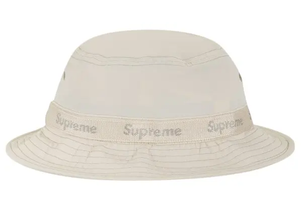 Supreme Jacquard Logo Taping Crusher Hat - Stone