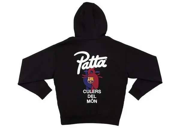 PATTA X Barcelona Fc Culers Del Món Hooded Sweater - Black/deep Royal Blue