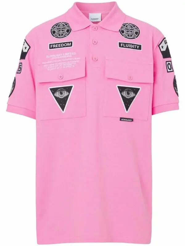 Burberry Bubblegum Badgeapplique Polo Shirt