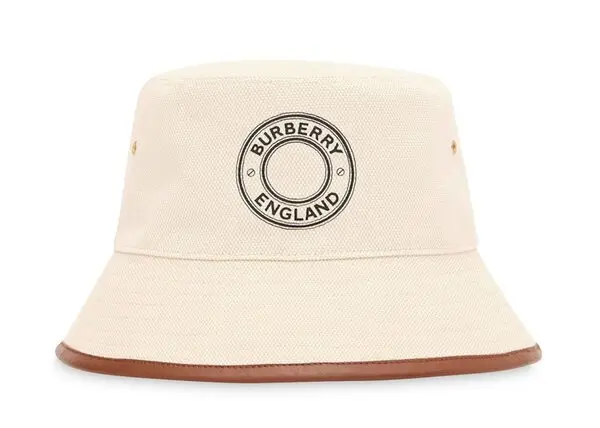 Burberry Archway Logo Applique Bucket Hat - Natural
