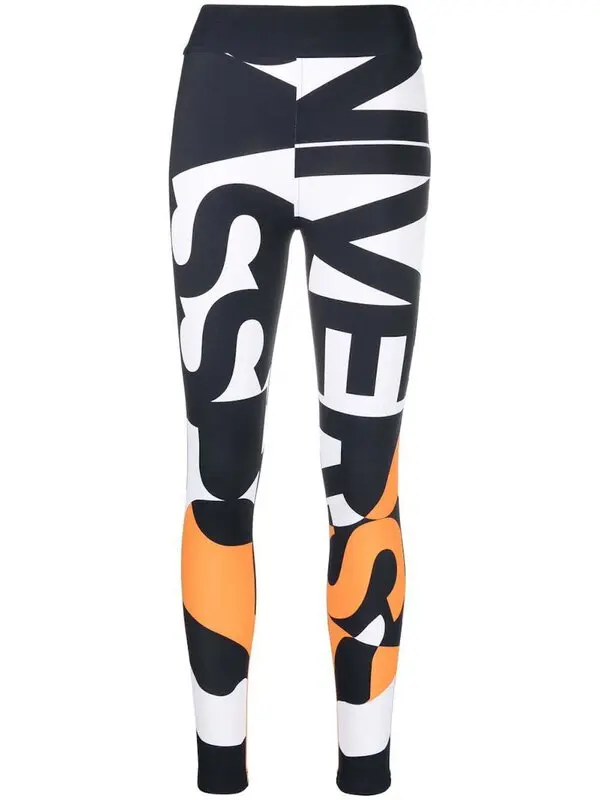 Burberry Highwaisted Graphicprint Leggings - Black/white/orange