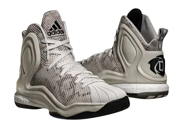 Adidas D Rose 5 Boost Sneakers - White/tan/snakeskin