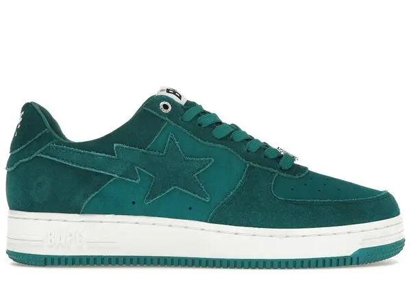 BAPE A Bathing Ape Sta Suede Sneakers - Green/emerald/white