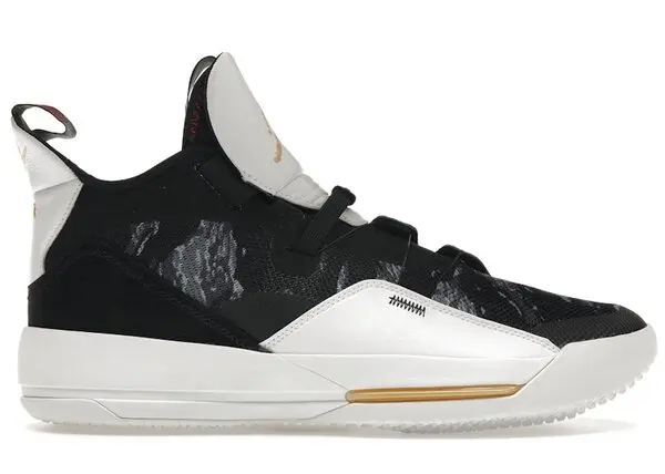 JORDAN Xxxiii Camo Athletic Sneakers - Black/metallic Gold/white