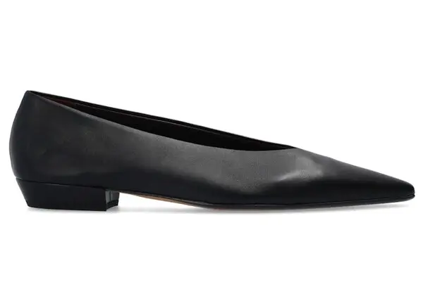 Bottega Veneta Almond Toe Leather Ballet Flats