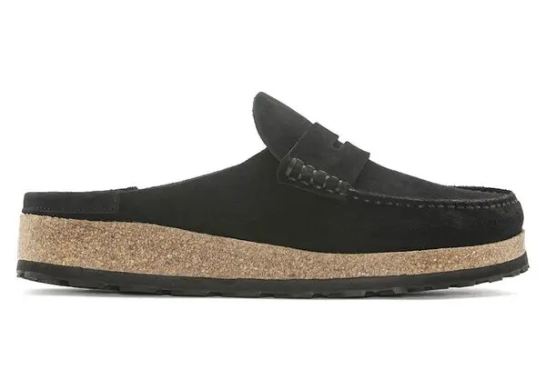BIRKENSTOCK Naples Suede Slides - Black