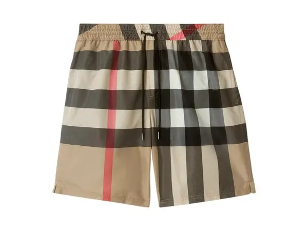 Burberry Check Drawcord Swim Shorts - Archive Beige