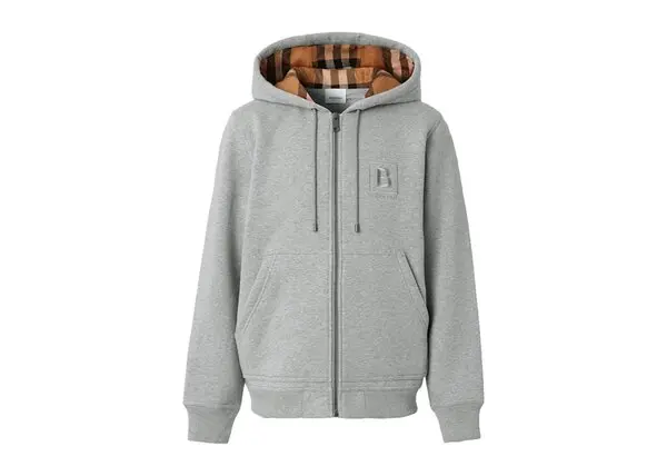 Burberry Logo Mens Grey Burberry Hoodie Burberry 'Hove' Logo