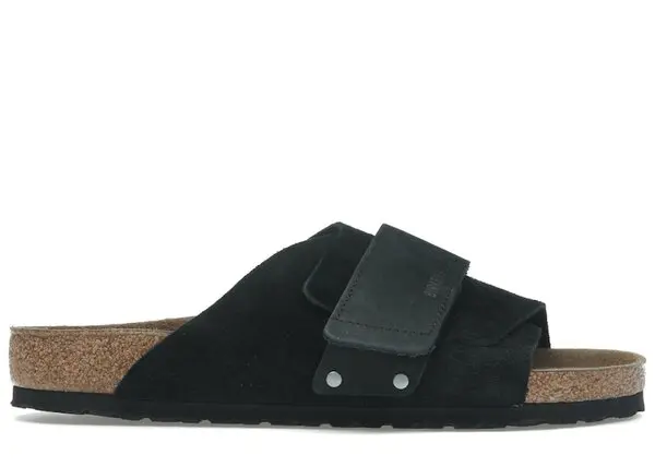 BIRKENSTOCK Kyoto Nubuck Suede Sandals - Black
