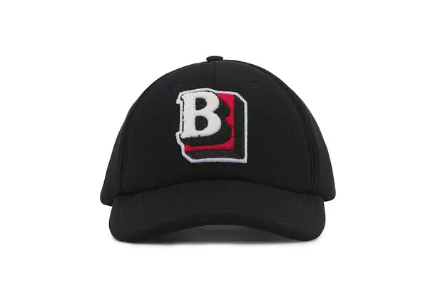 Burberry Letter Graphic Cotton Cap - Black/red/white