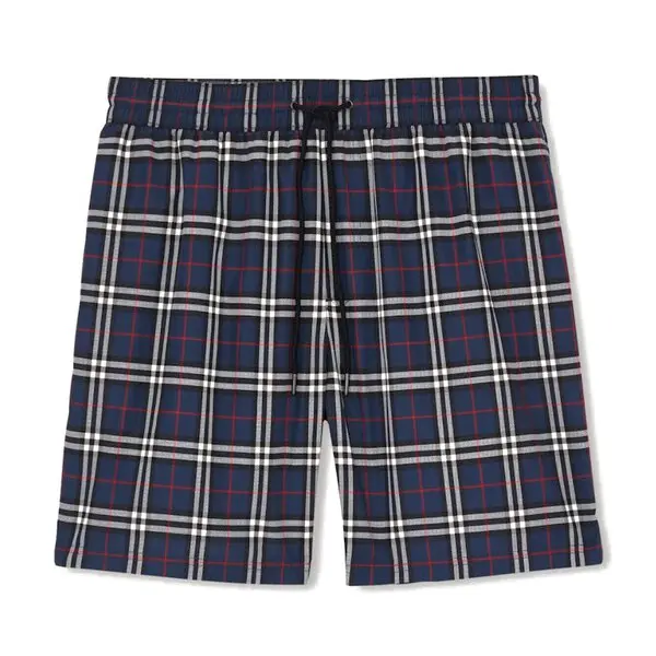 Burberry Check Drawcord Swim Shorts - Carbon Blue