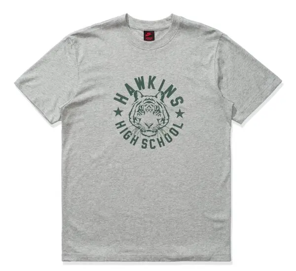 Nike X Stranger Things Hawkins High Tee Shirt - Heather Grey