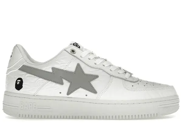A BATHING APE Sta Low #3 Line Camoin Sneaker - White/grey