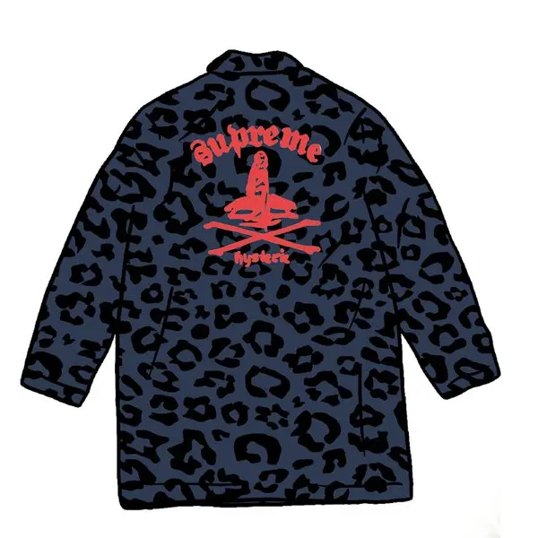 Supreme Hysteric Glamour Leopard Trench - Blue | Editorialist