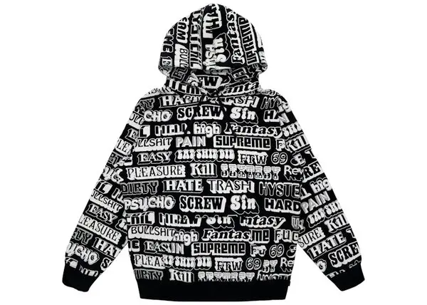 Supreme Hysteric Glamour Text Hoodie - Black