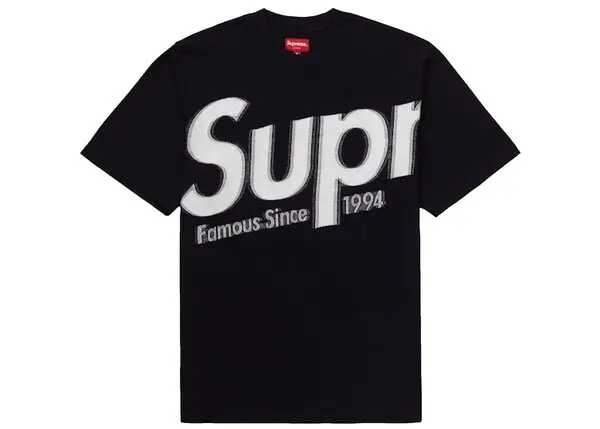 Supreme Intarsia Spellout Short Sleeve Top - Black