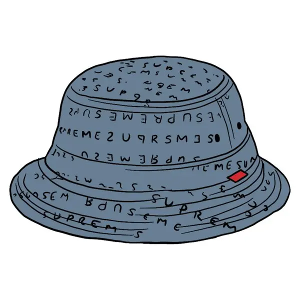 Supreme Jacquard Logos Denim Crusher Hat - Blue