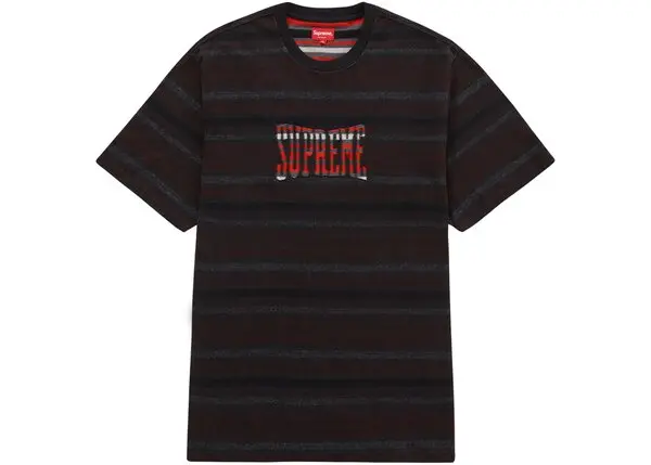 Supreme Inverted Stripe Short Sleeve Top - Black