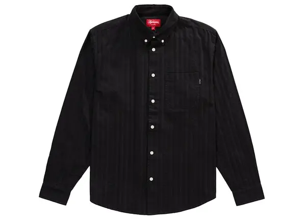Supreme Jacquard Stripe Twill Shirt - Black