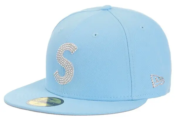 HELLSTAR Og Logo Rhinestones 59fifty Fitted Hat - Light Blue