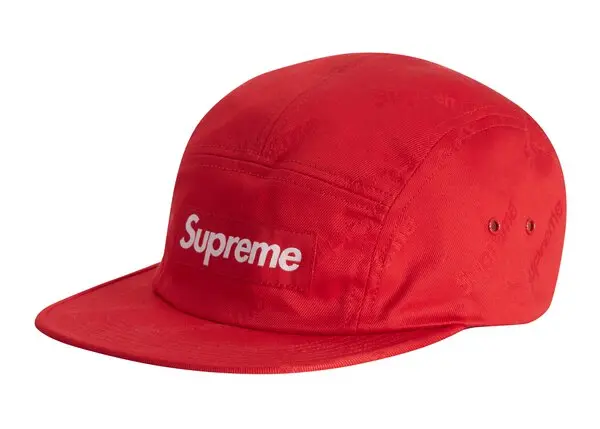 Supreme Jacquard Logos Twill Camp Cap - Red
