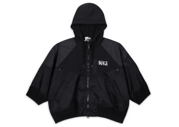 Nike X Sacai Full Zip Hooded Jacket - Black