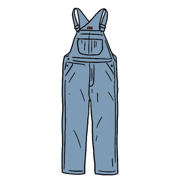 Supreme Jacquard Logos Denim Overalls - Blue