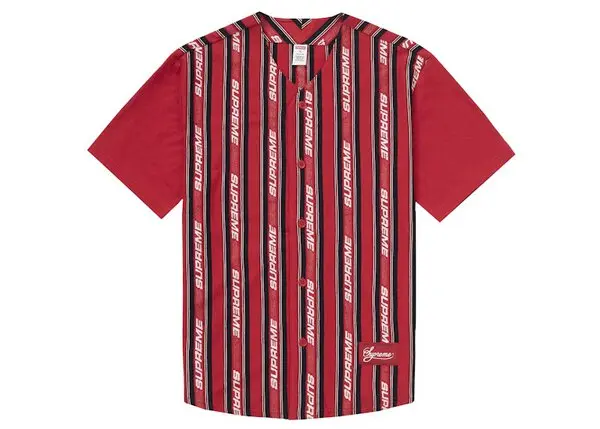 Supreme Jacquard Logo Baseball Jersey - Red