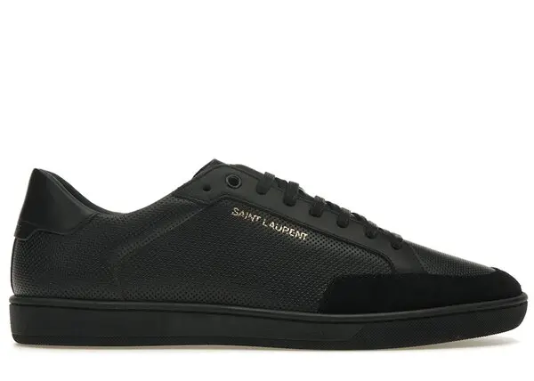 Saint Laurent Court Classic Sl/10 Perforated Sneakers - Black