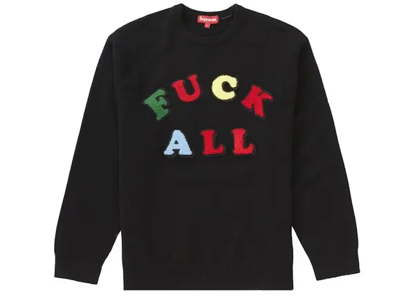 Supreme Jamie Reid Fuck All Sweater - Black