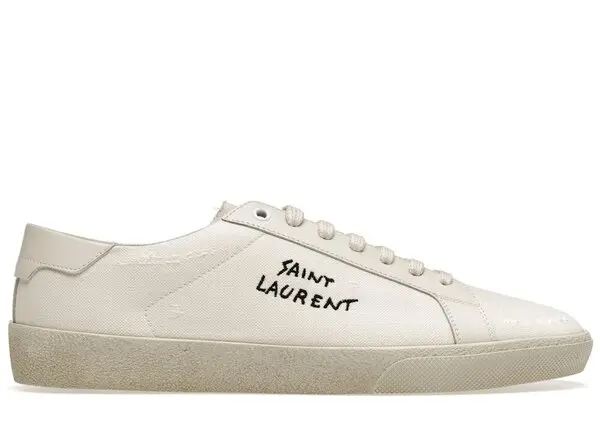 Saint Laurent Court Classic Sl/06 Low Distressed Sneakers - Cream